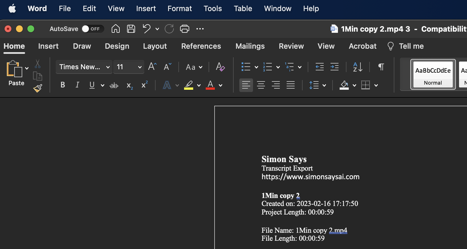 How to receive transcripts as Word documents | Simon Says